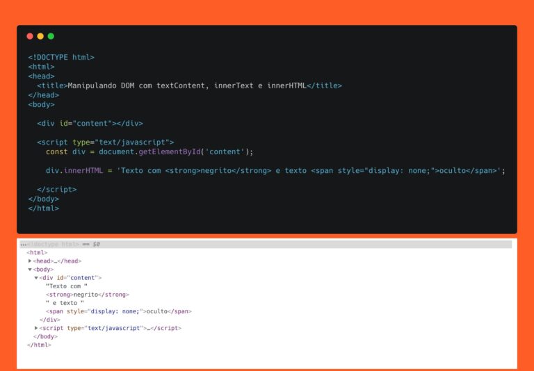 Manipulando DOM com textContent, innerText e innerHTML – Emerson Broga